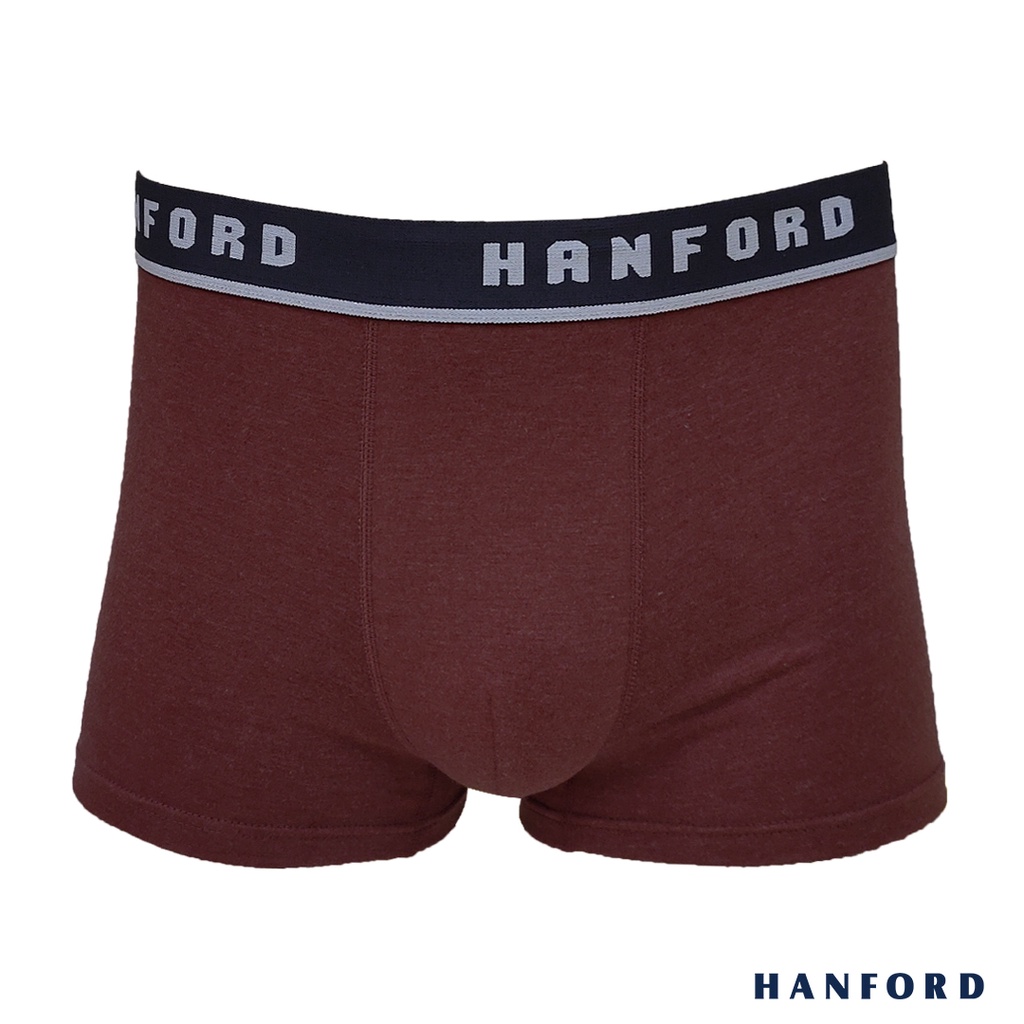 Hanford Men Cotton w/ Spandex Boxer Briefs Shaun - Rouge Melange ...