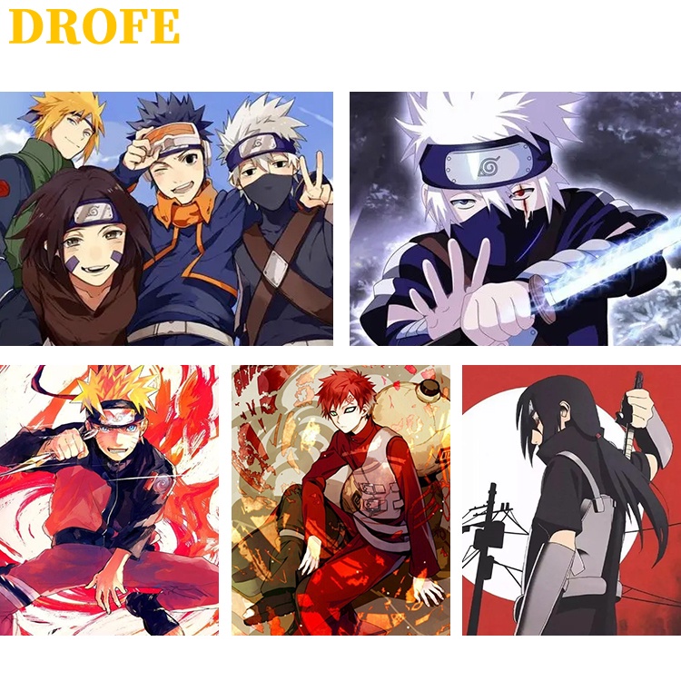 DROFE 40x50cm Naruto Paint By Number Wall Art Birthday Convocation ...