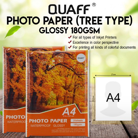 QUAFF TREE TYPE A4 180gsm coating and base paper | Shopee Philippines