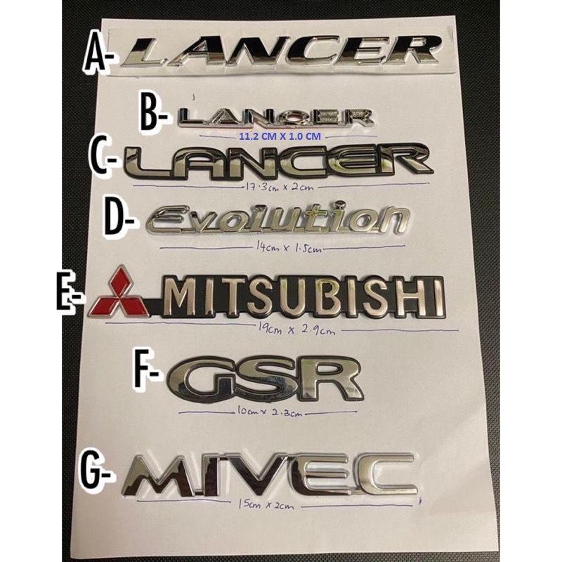 Emblem mitsubishi lancer gsr mivec proton wira proton saga iswara evo ...