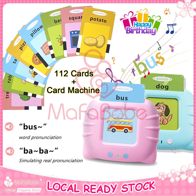 112Pcs Children Early Learning Flash Card Reader Machine Educational ...