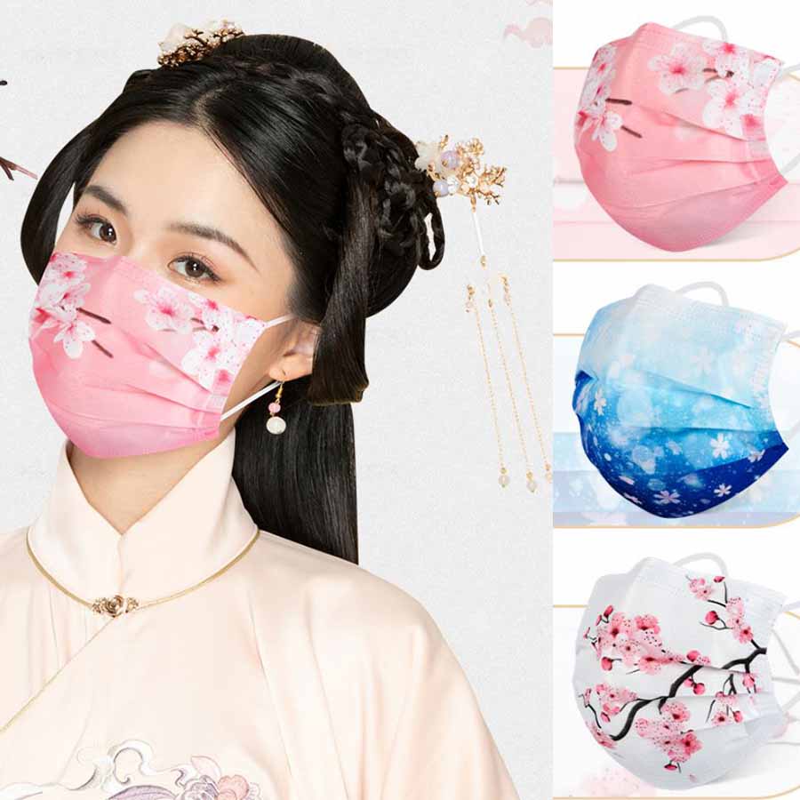Chinese Style Creative Mask Blossoming series Three-layer melt blown ...