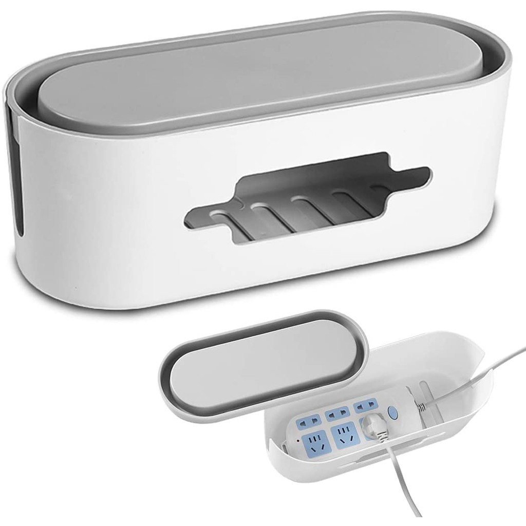 Wire Organizer Cable Management Box Hide Wires and Surge Protector Box ...