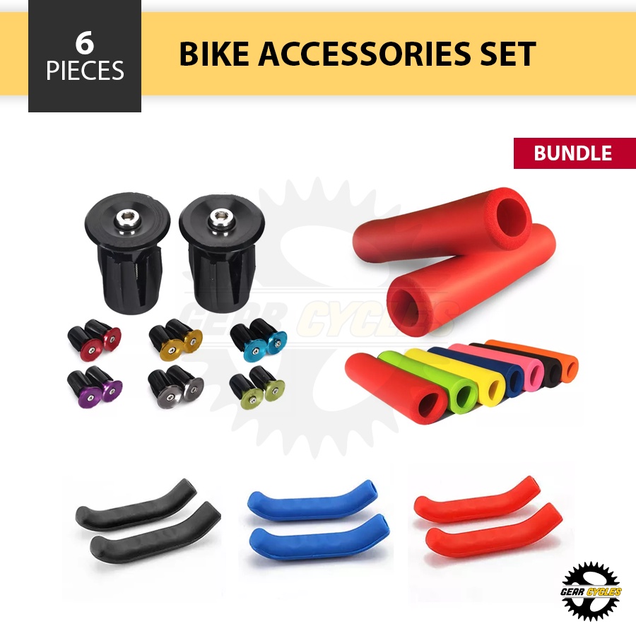 (BUNDLE) Handlebar End Cap Grips Silicone Brake Lever Cover Bicycle ...