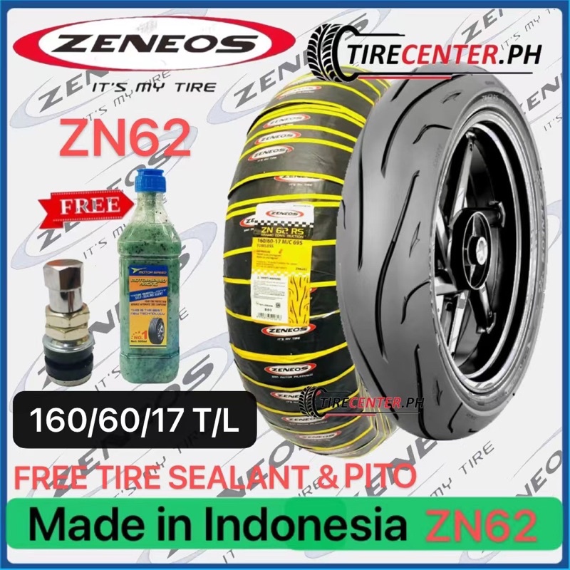 ZENEOS ZN62 MOTORCYCLE FREE TIRE SEALANT & PITO TIRE GULONG TUBELESS ...