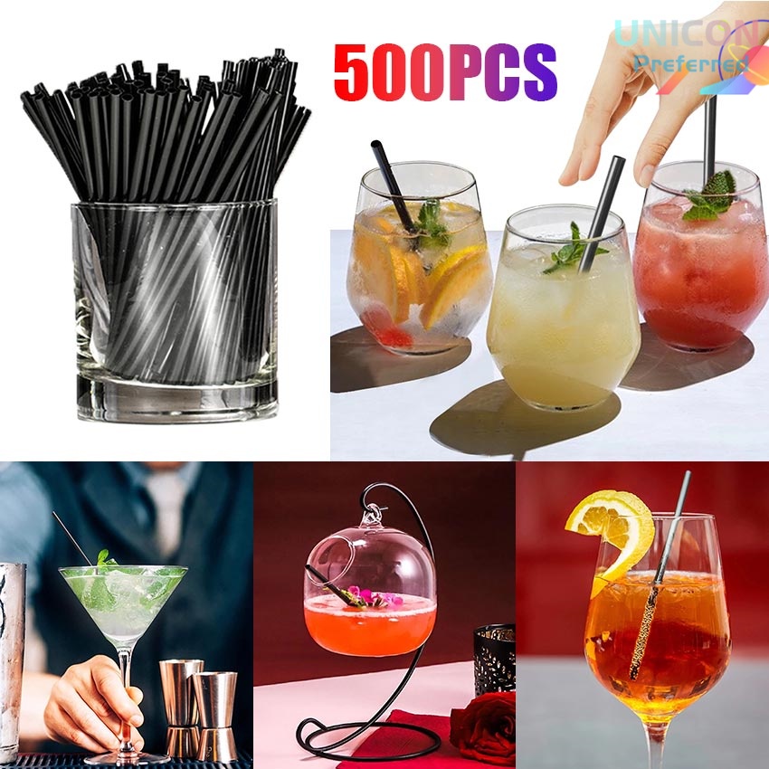 500Pcs 13cm long Plastic Straw 4mm caliber Disposable for Cocktail ...