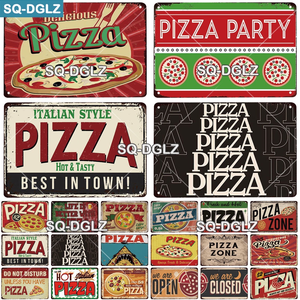 2024 Italian Pizza Vintage Metal Sign Mga Palatandaan ng Lata Vintage ...