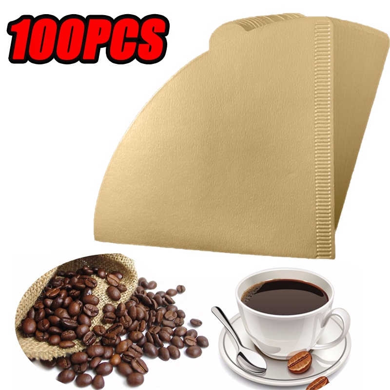 100 Pcs V60 Drip Filter Paper Coffee Maker Filter Natural wood pulp ...