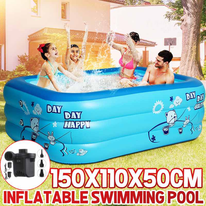 150CM 180CM 3Layers Children Inflatable Pool Bathing Tub Baby Kid Home ...