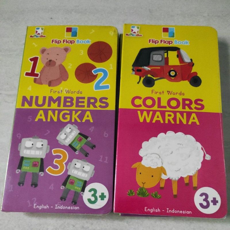 Flip flap book first words color numbers numbers numbers | Shopee ...
