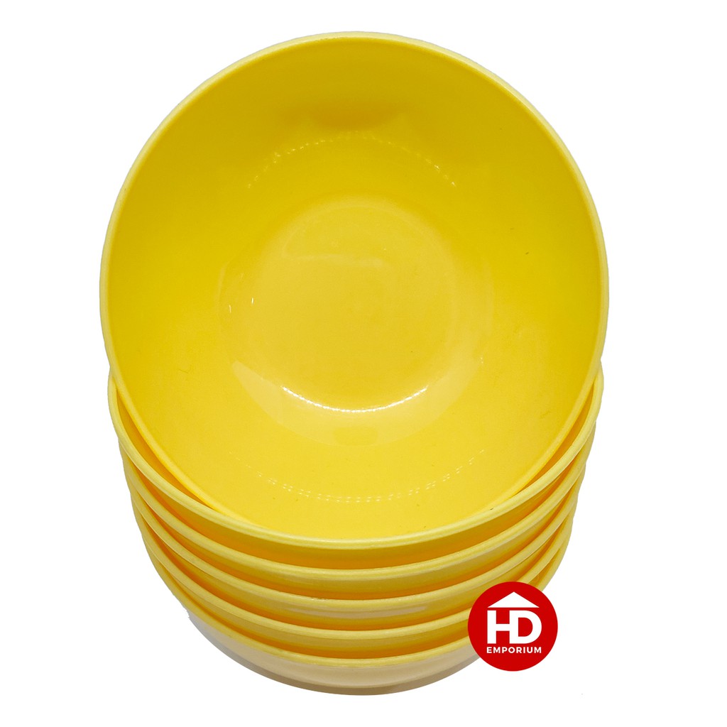 Plastic YELLOW Bowls 6 pcs (Small / Medium / Large) | Shopee Philippines