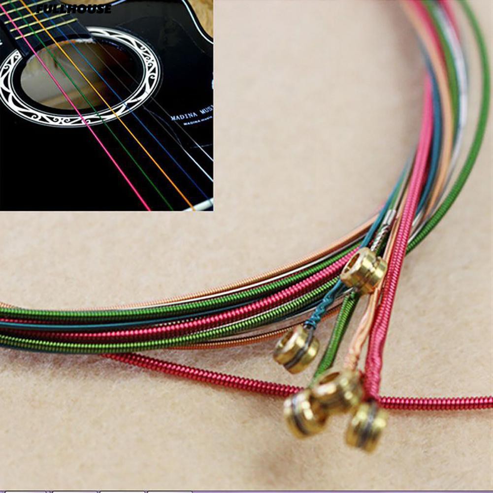 COD Perfect 1 Set 6Pcs Rainbow Colorful Color Steel Strings for ...
