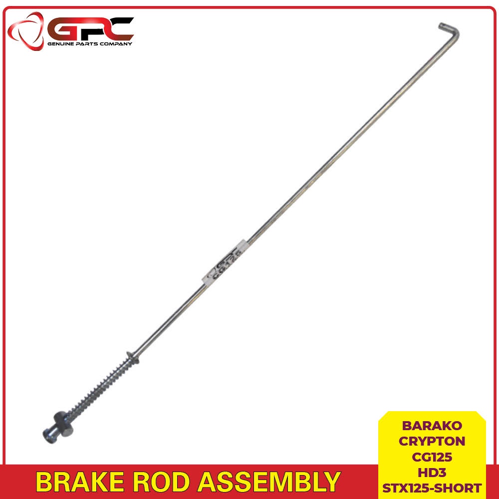 Barako, Crypton, CG125, HD3, STX125-Short GPC Brake Rod Assembly (with ...