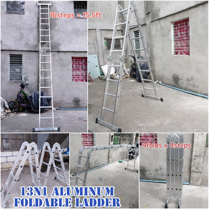 Multi-purpose Aluminum Foldable Ladder | Shopee Philippines