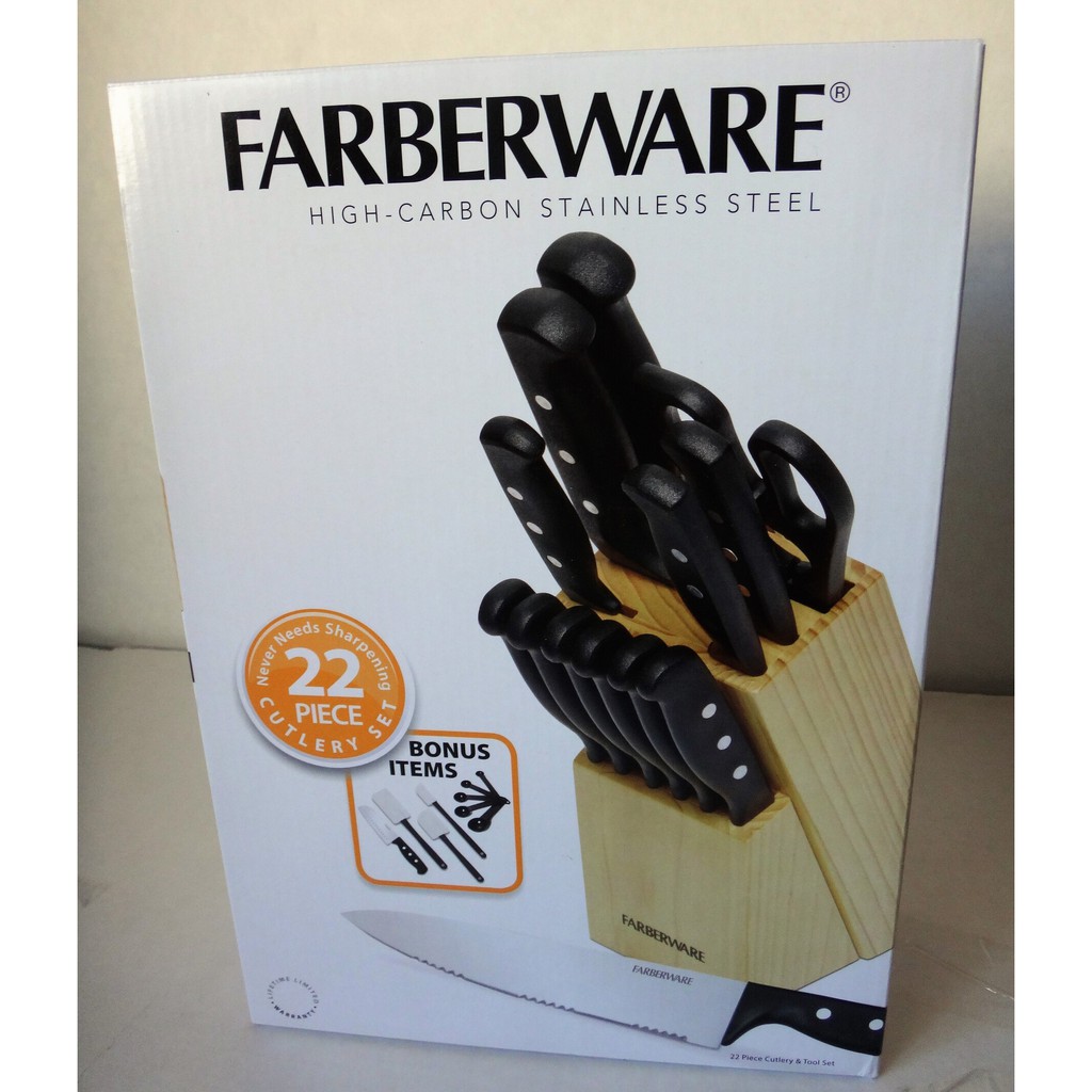 Farberware Cutlery Knife Set 22 Piece With Bonus Items NewUSA | Shopee ...