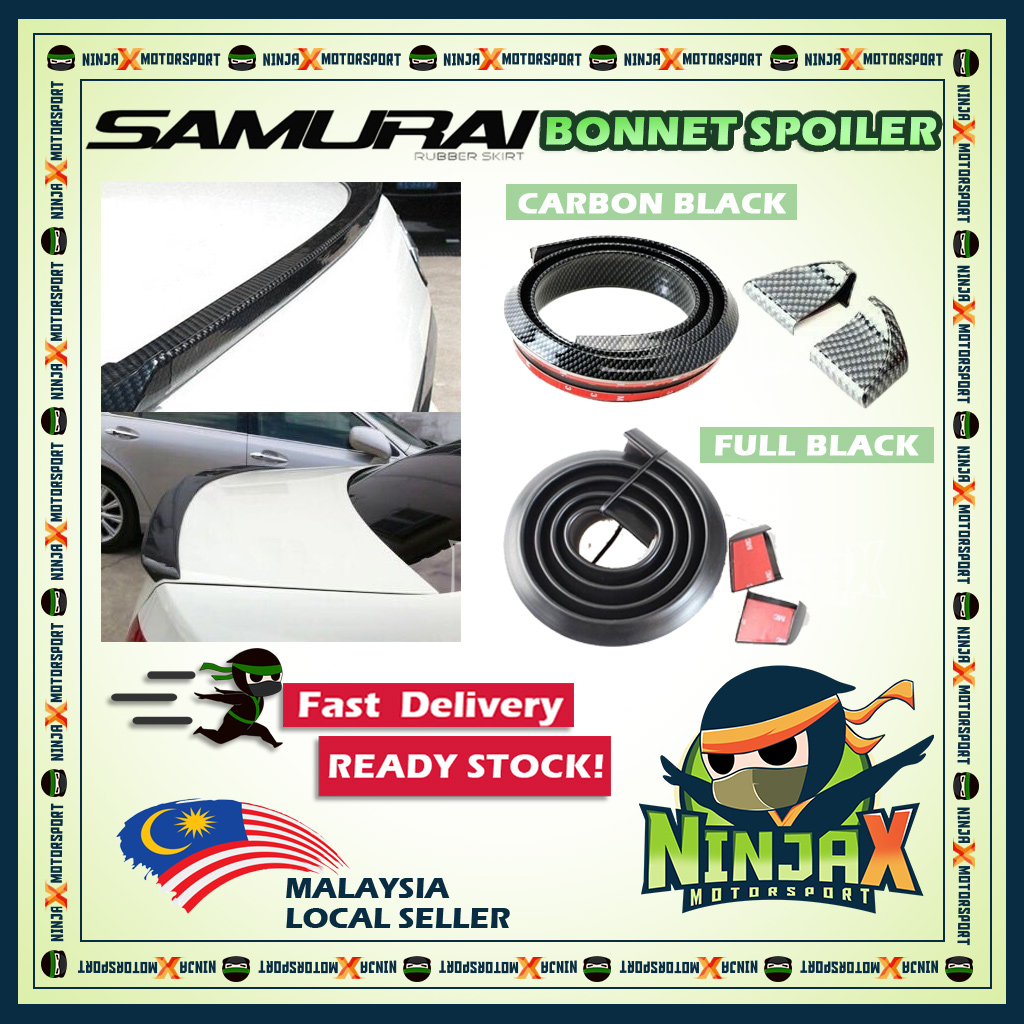 Samurai Black Carbon / Full Black Rear Bonnet Spoiler Ducktail Lip ...