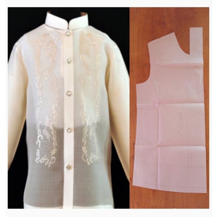 sewing pattern. pattern for barong full open. | Shopee Philippines