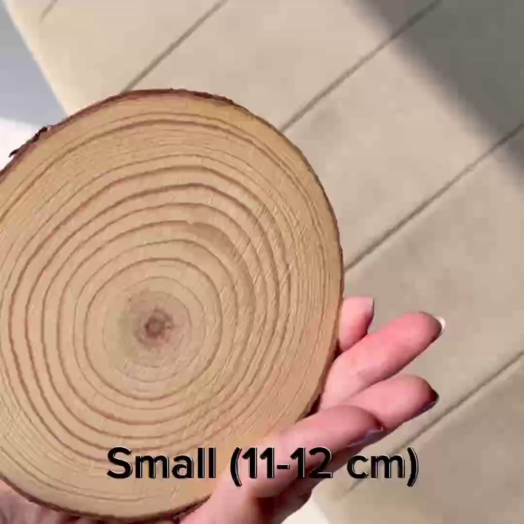 Unfinished Natural Wood Slices Pine Wood Round Tree Bark Log Disc ...