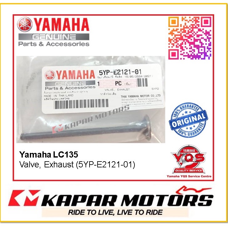[ 100% Original HLY ] YAMAHA LC135 LC 135 VALVE EXHAUST **5YP-E2121-01 ...