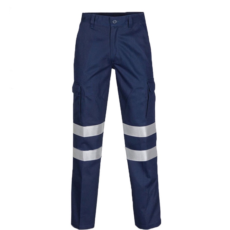 100% cotton fabric Construction work pants for men with reflective stripes work trousers with ...