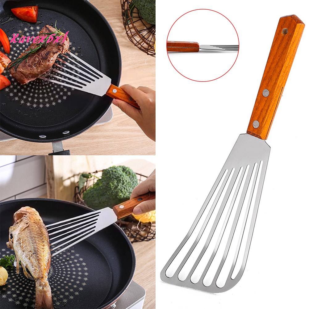 XA Kitchen Non-slip Stainless Steel Frying Spatula Leaky Shovel Fish ...