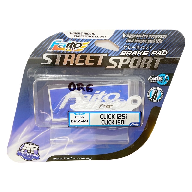 FAITO BRAKE DISC PAD (SPORT STREET) Mio | Sniper | M3 | Click 125 150 ...