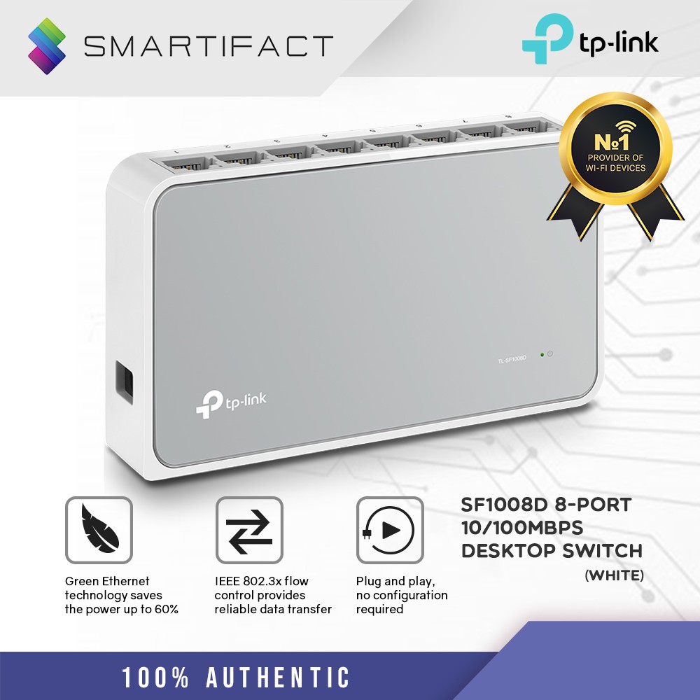 TP Link SF1008D 8-Port 10/100Mbps Desktop Switch (White) | Shopee ...