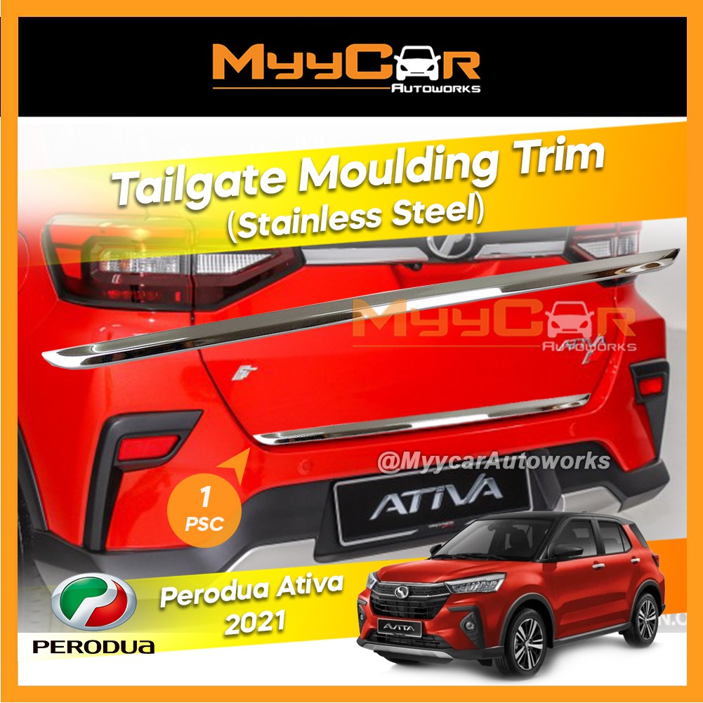 Perodua Ativa 2021 Rear Tailgate Moulding Trim Stainless Steel (1pcs ...