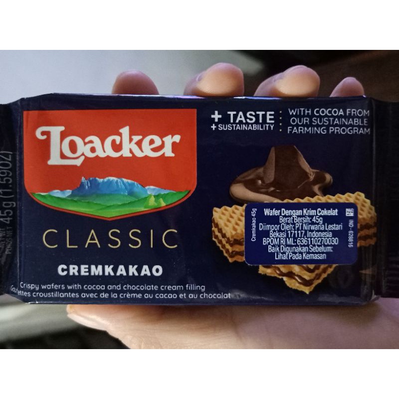 Wafer Loacker Cremkakao 45gr | Shopee Philippines