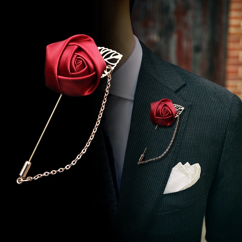 23Colors Men's Suit Gold Leaf Brooch Brooches Men and Women Collar ...