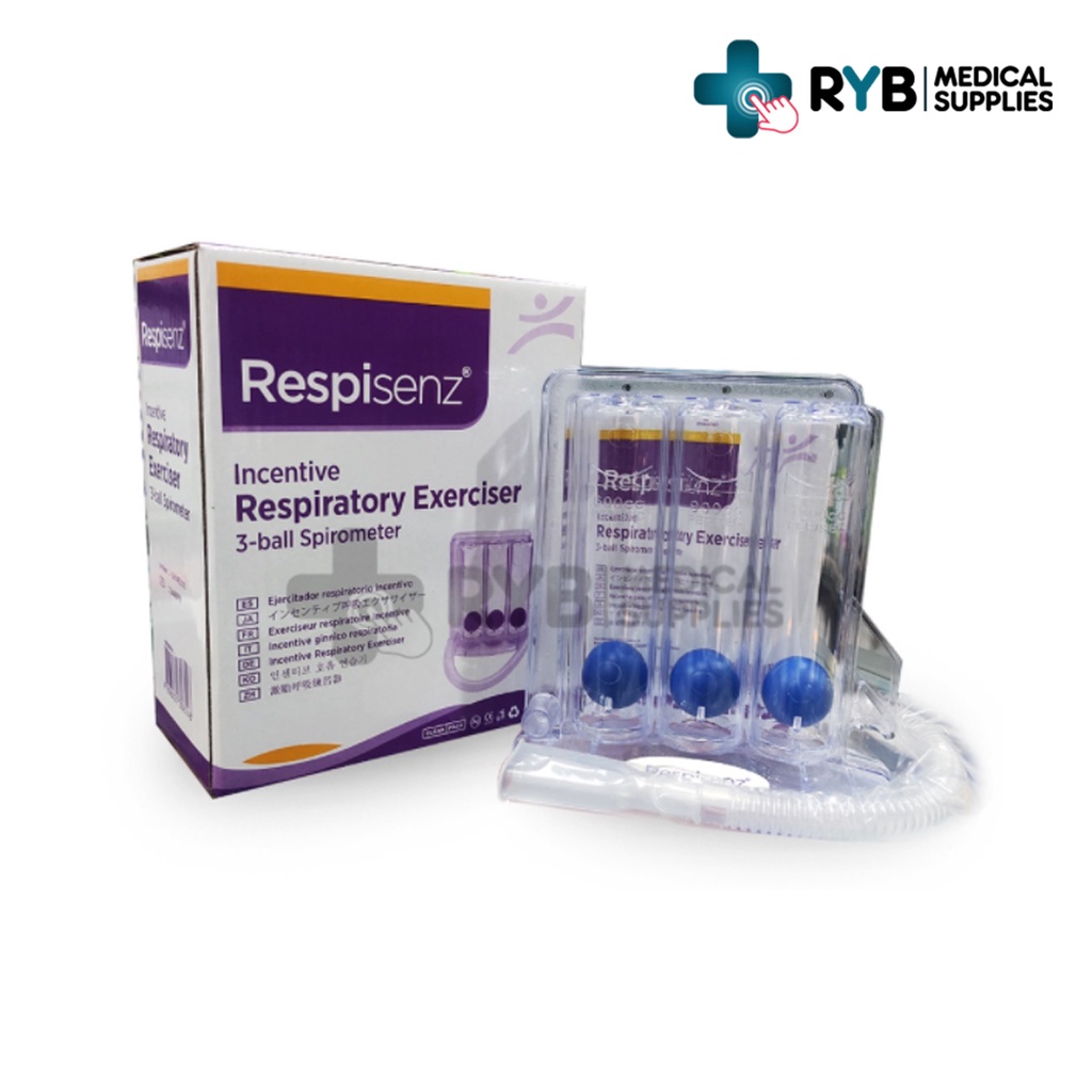 Incentive Respiratory Breather Exerciser 3-Ball Spirometer - Respisenz ...