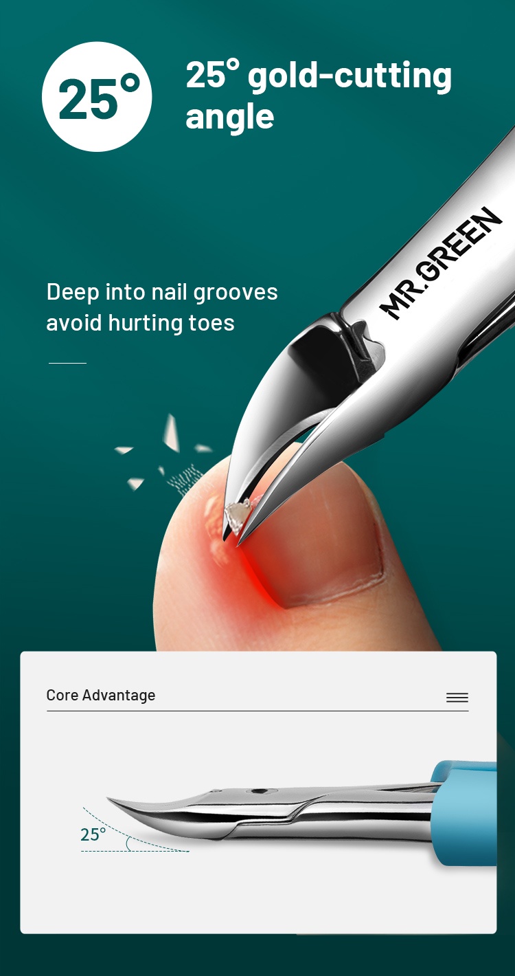 MR.GREEN Nail Clipper Ingrown Toenail Cutter Anti-Splash Olecran ...