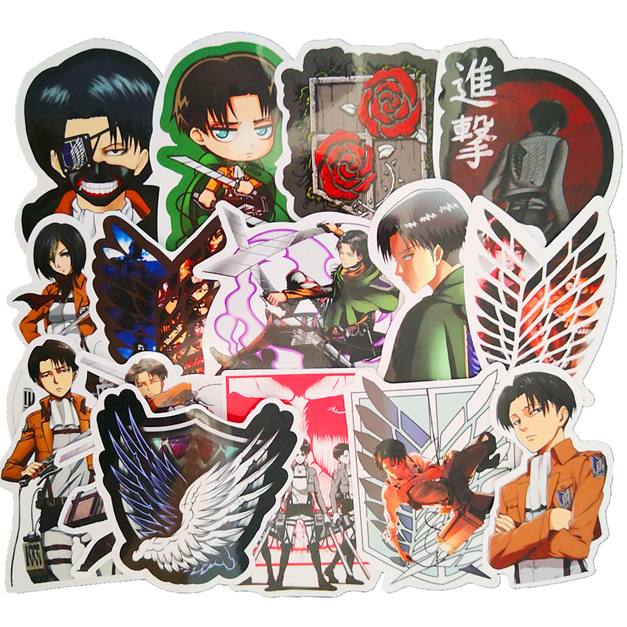 Attack on Titan - Series A Anime Stickers 21Pcs/set Q Eren Mikasa ...
