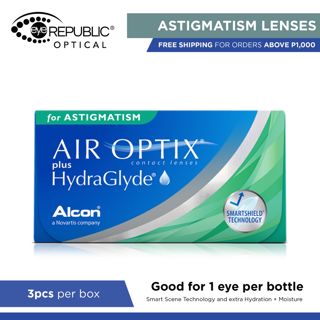 Air Optix plus Hydraglyde Toric/Astigmatism Disposable Monthly Clear ...