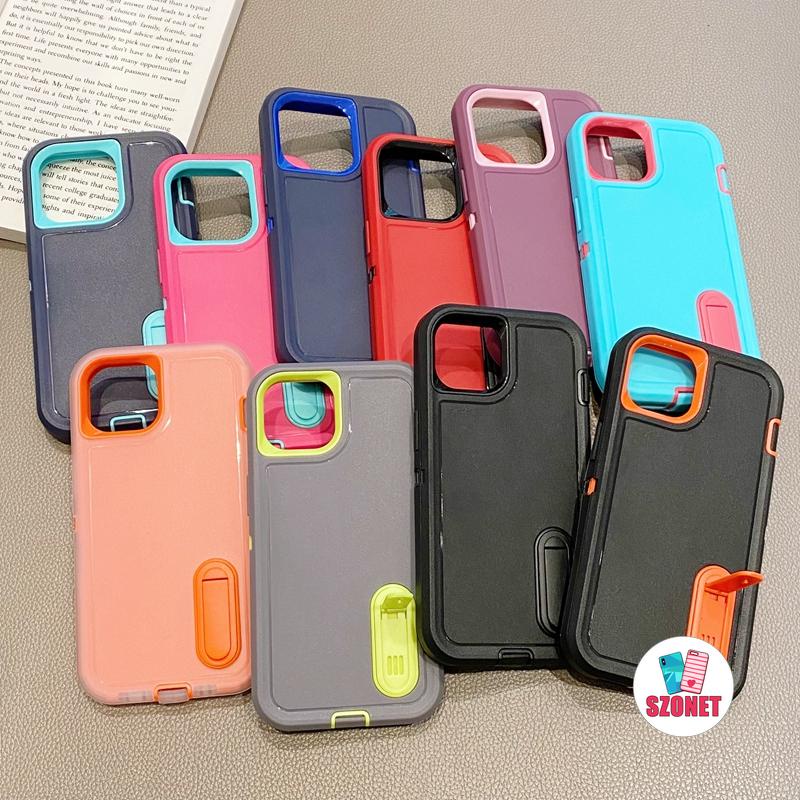 3 In 1 Super Thick Contrasting Colors Shockproof Armor Phone Case With ...
