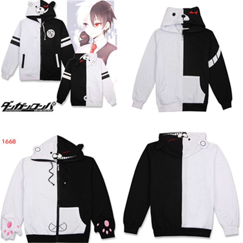 Anime Danganronpa Cosplay Costume Monokuma Black White Bear Hoodie for ...
