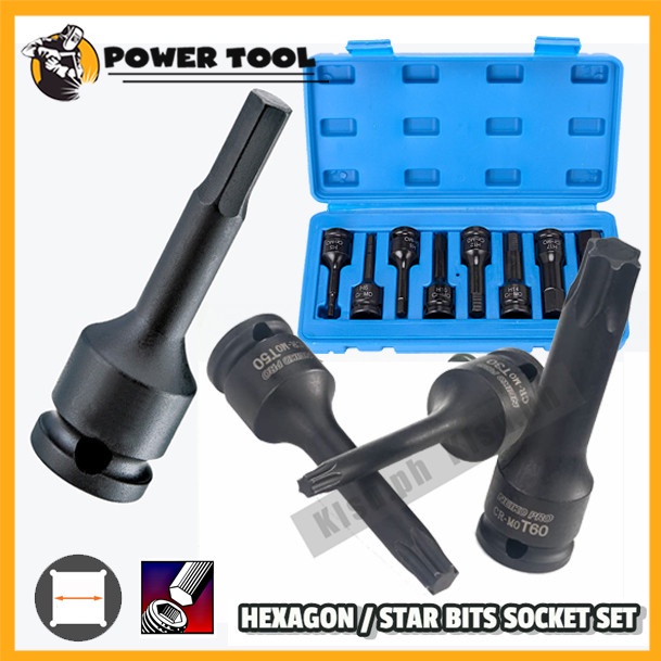 1/2" Driver 5-19mm Impact Allen Key Tool Power Tool Bit Socket Hex/Star ...