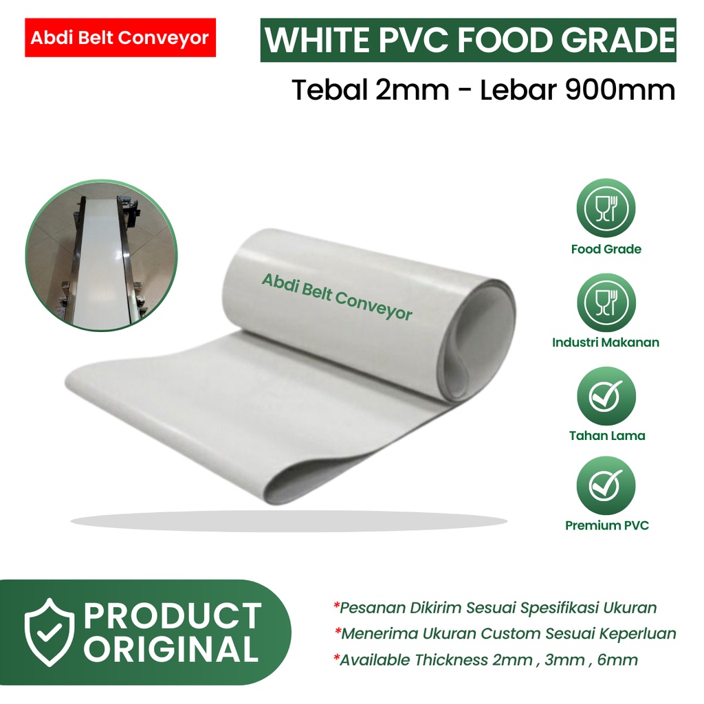 PUTIH Conveyor Belt Pvc White 900mm (2Mm) Belt Conveyor White Pvc ...