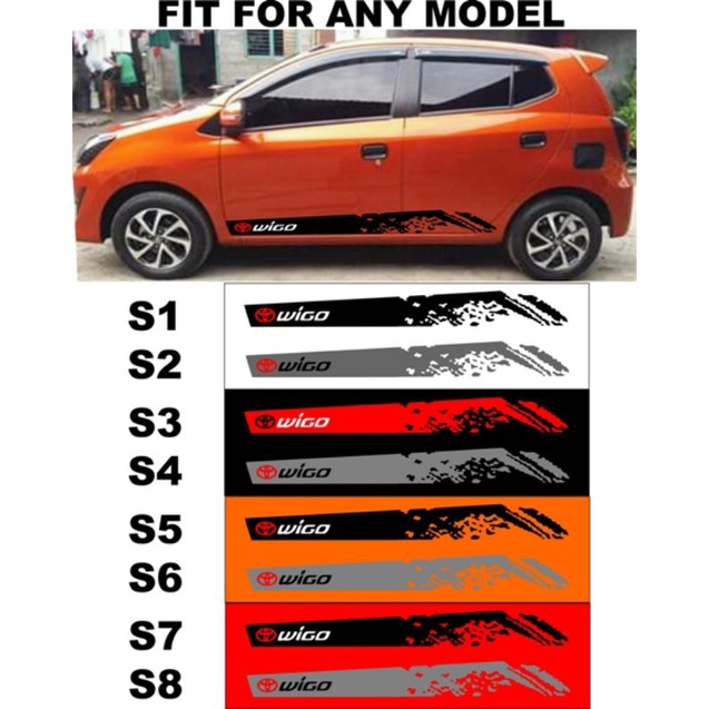 Toyota Wigo Side Door Decals Sticker 2pcs for any model | Shopee ...