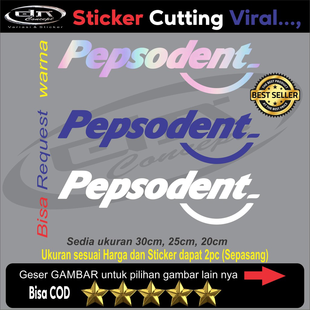 Cutting Sticker PEPSODENT Scoopy Vespa NMax Fino PCX Matic Cars etc ...