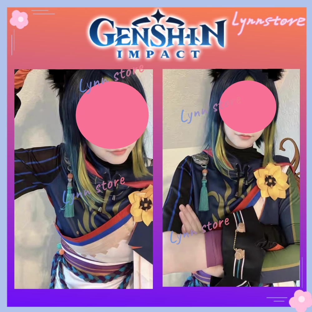 Game Cosplay Costume Women/Men Sumeru Tighnari Wig Accessories Full Set ...