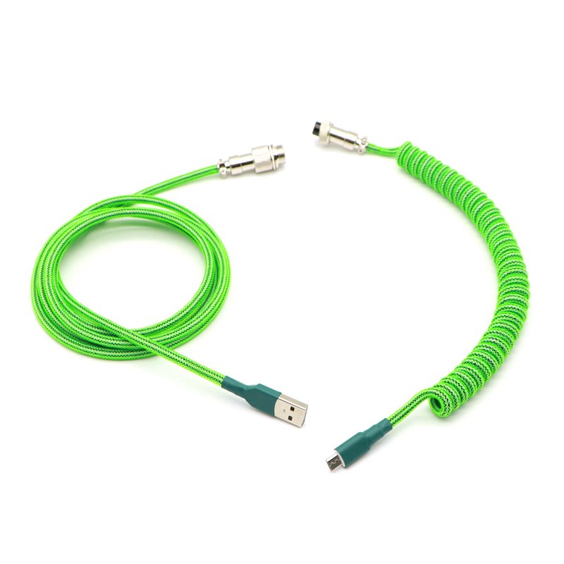Custom double sleeved USB to Micro 5Pin Coiled cable for Mechanical ...