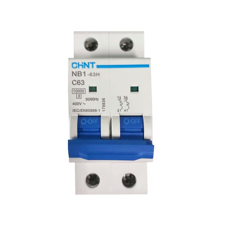 63A C63 Chint Miniature Circuit Breaker MCB 10 KAIC 400VAC 2 Modules NB1 2P 10KA | Shopee ...
