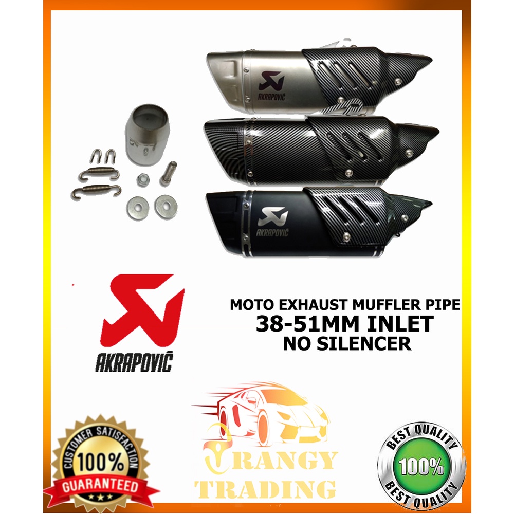 AKRAPOVIC M1 - Moto Exhaust Muffler Pipe 38-51mm Inlet - Universal ( No ...