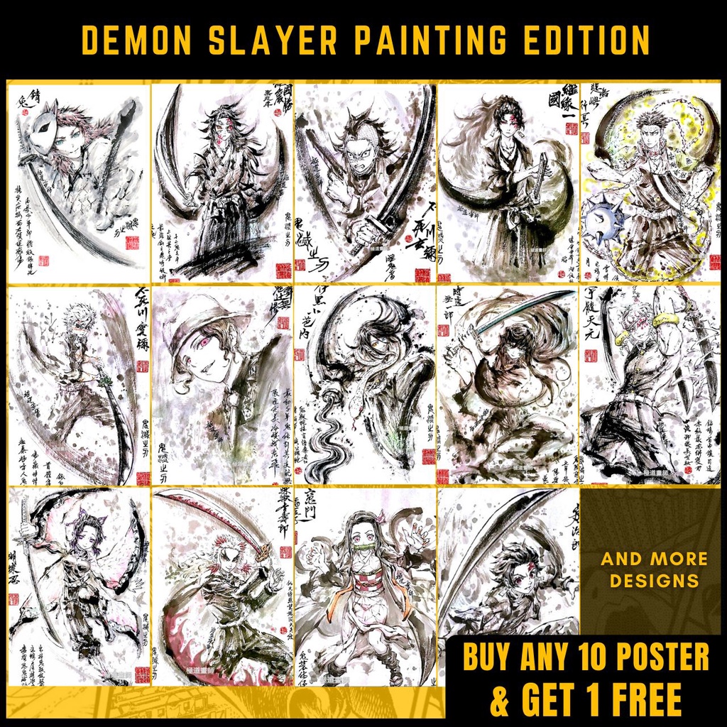 Demon Slayer - Painting Edition : Official Anime Poster / Stickers ...