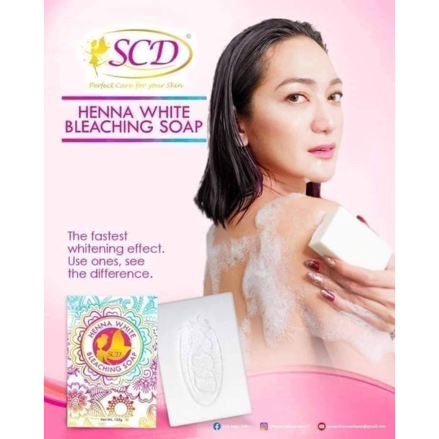 SCD Henna White Bleaching Soap 135g w/ FREEBIES (Whitening, Removes ...