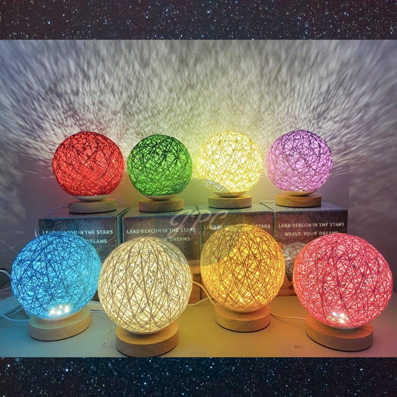 USB Rattan Ball Night Light LED Night Lamp | Shopee Philippines
