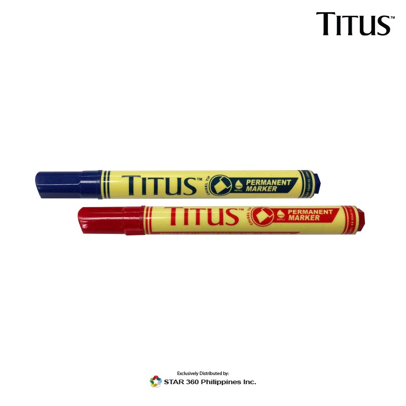 12pcs Titus Permanent Marker - Chisel Tip | Shopee Philippines