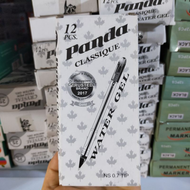 12pcs panda black ballpen Gel pen ballpoint pen student exam stationery ...