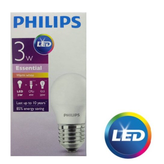 Philips Essential Led Bulb 3W Warm White (Warmwhite) | Shopee Philippines